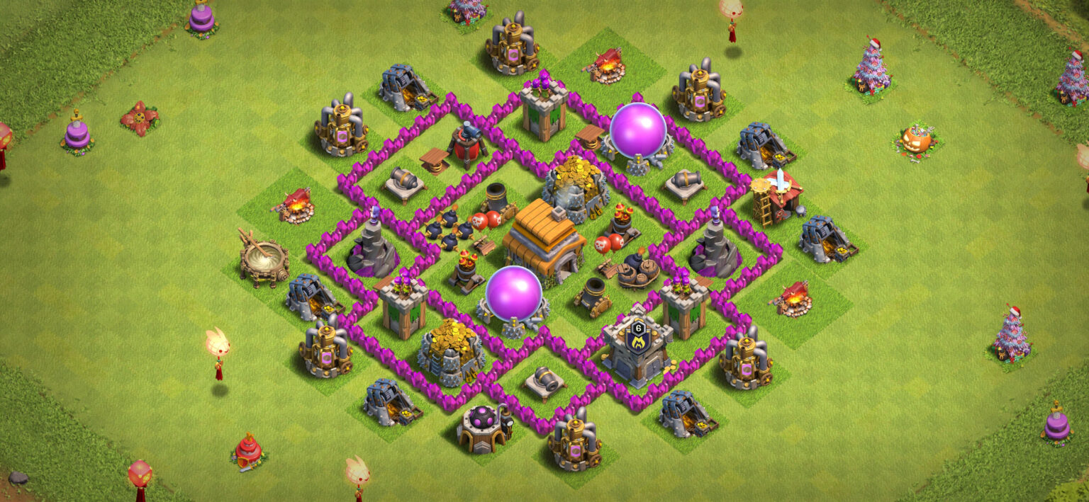 2023 Town Hall 6 Base Layout with Base Copy Link - Base of Clans
