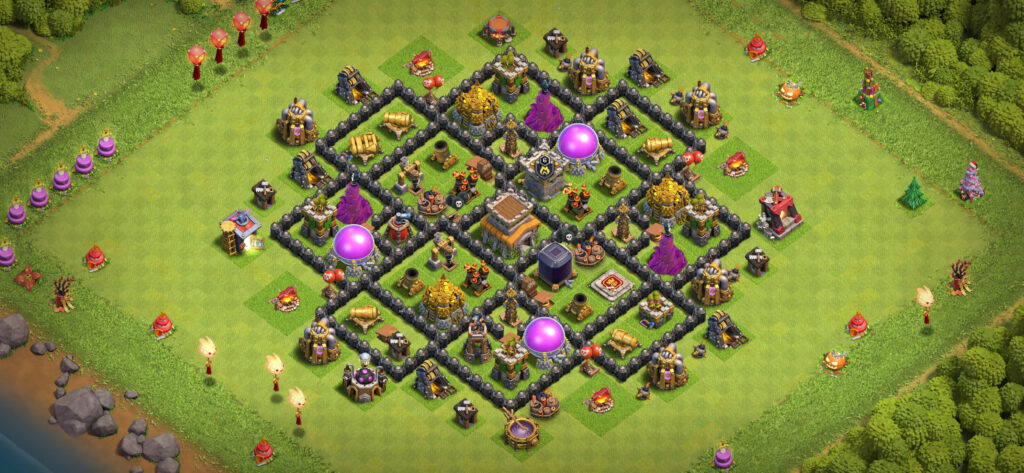 2023 COC TH8 Home Base Layout With Layout Copy Link - Base of Clans