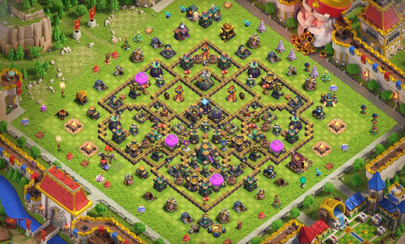 Creative TH14 Base Layout Designs - Base of Clans